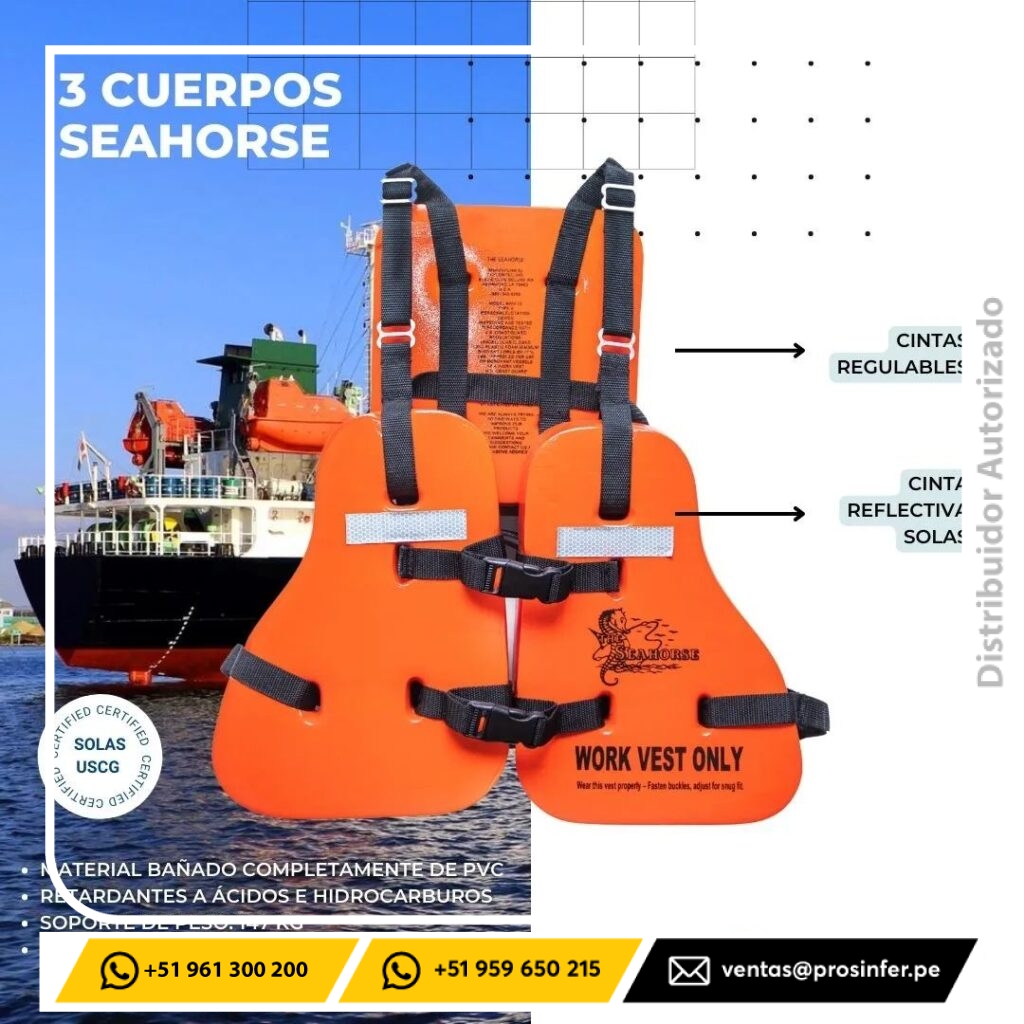 Chaleco Salvavidas 3 Cuerpos Seahorse en Perú - Prosinfer